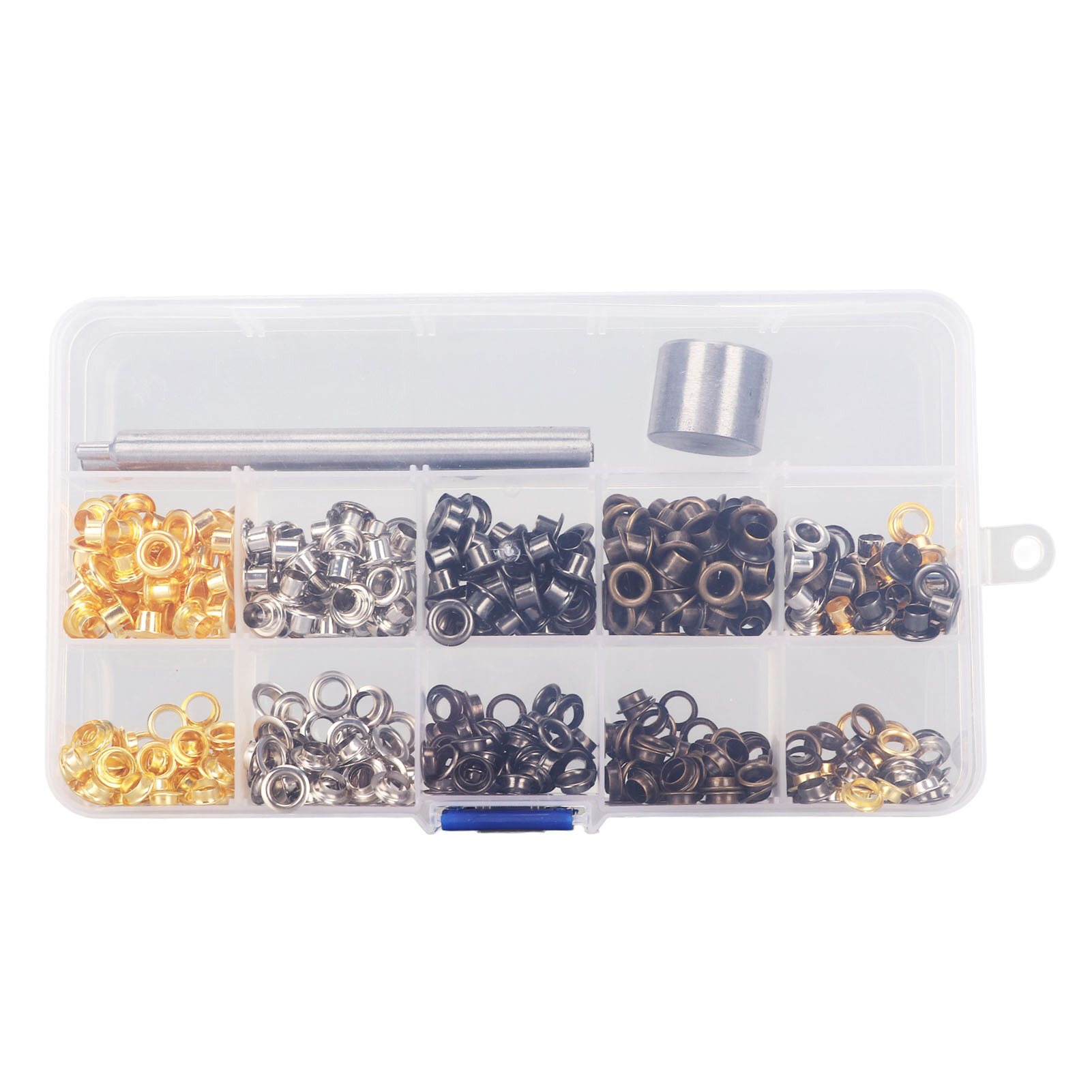 Набор люверсов 4,5 мм с 480 металлическими люверсами, 4 цвета, защита от ржавчины, инструмент для самостоятельной установки, набор для декоративного оформления.