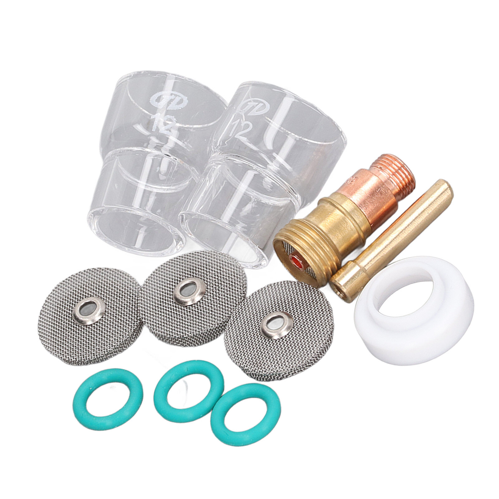 11 шт. аксессуары для сварочного пистолета TIG сварочная горелка стеклянная чашка цанга газовая линза уплотнительное кольцо передняя крышка набор для WP17