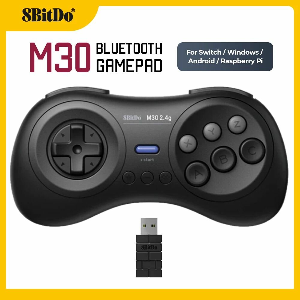Мини-геймпад 8Bitdo-M30 2.4G для Sega Genesis Mini и Mega Drive, аксессуары для игровых консолей