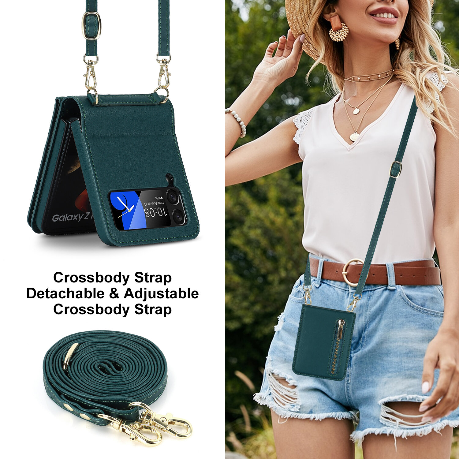 Подходит для Samsung Galaxy Z Flip4 / Самсунг Галакси Z Flip4 чехол для телефона, Складной All Inclusive молнии раскладушкa держатель раскладушка, Z Flip4, подставка, soft touch,360° Полная защита,