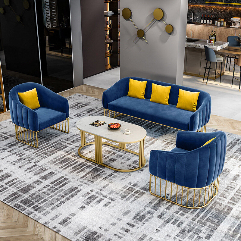 Стол CINE CITY, Мраморная столешница，Железо，Легкая роскошь，Простой