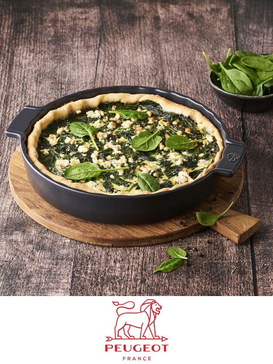 Форма для пирога круглая Peugeot Slate, 33 см, керамическая, антрацит