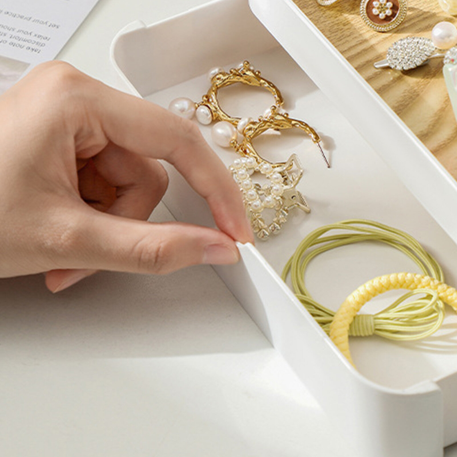 Органайзер для ювелирных изделий, двухъярусный ящик для хранения ювелирных изделий, стойка для ожерелий, браслетов, сережек, колец, белая
