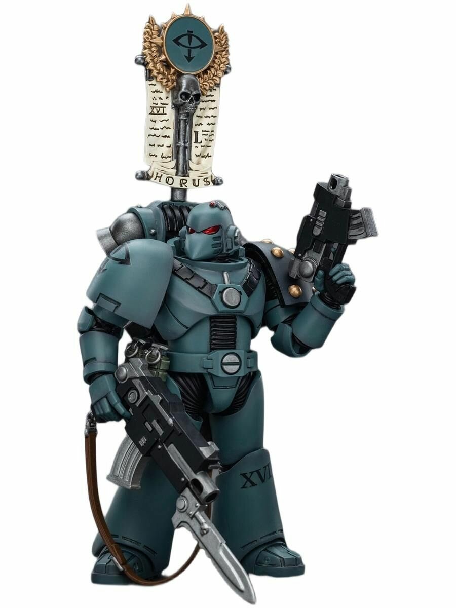Подвижная фигурка JOYTOY Warhammer The Horus Heresy Sons of Horus MKVI Tactical Squad Legionary with Legion Vexilla коллекция игрушек