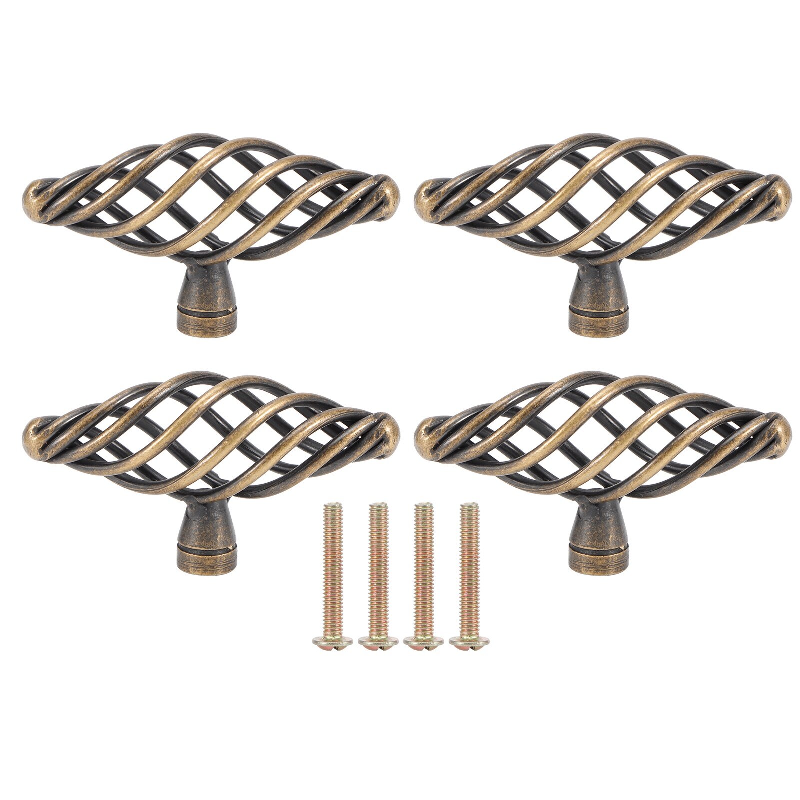 4PCS Дверная ручка с антикварным цинком сплавным сплавом ручки шкаф шкаф гардероб