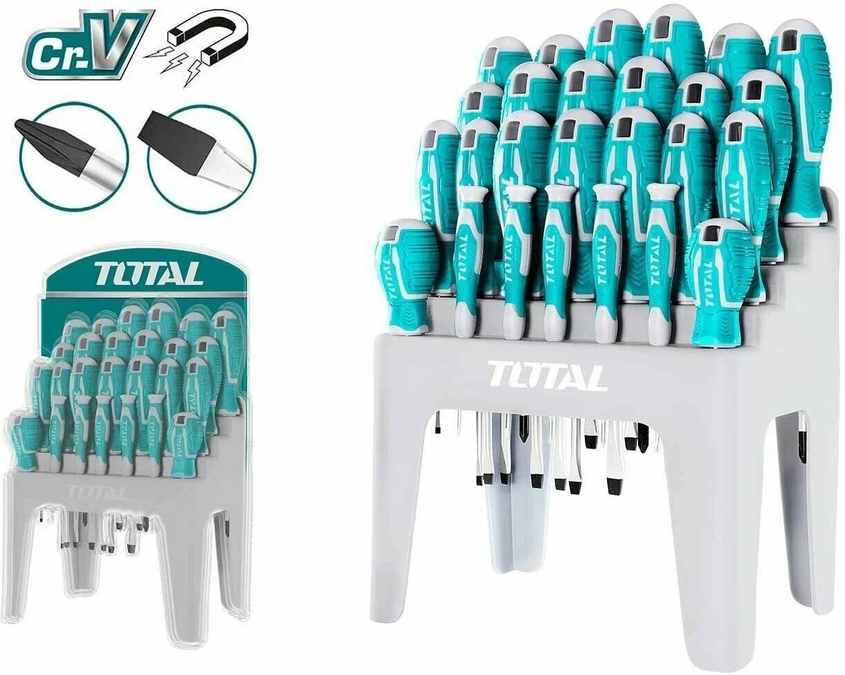 Набор отверток (26шт.) TOTAL THT250626 с магнитным наконечником