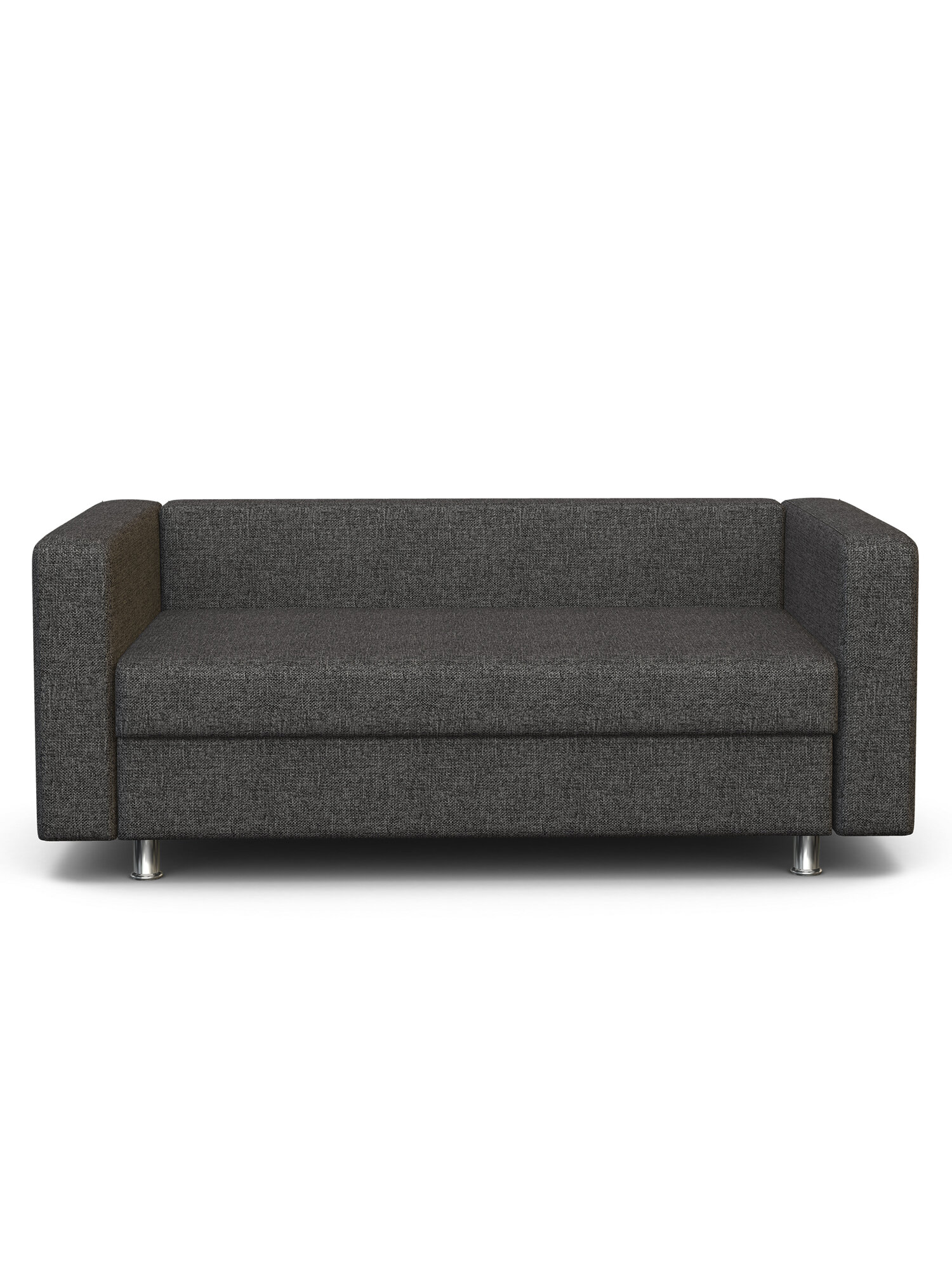 Диван офисный Бит, прямой, 143х75х74 см, с подлокотниками, с ножками, рогожка темно-серый