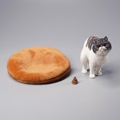 Моделирование полуприседания модели Гарфилда / Фигурка "Какающий кот" с лежанкой, размер 10.5х4.5х7.5 см / Белый