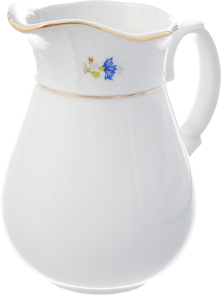 Молочник высокий 350 мл; "Natalie", декор "Мелкие цветы, отводка золото", Thun/ БТФ0822