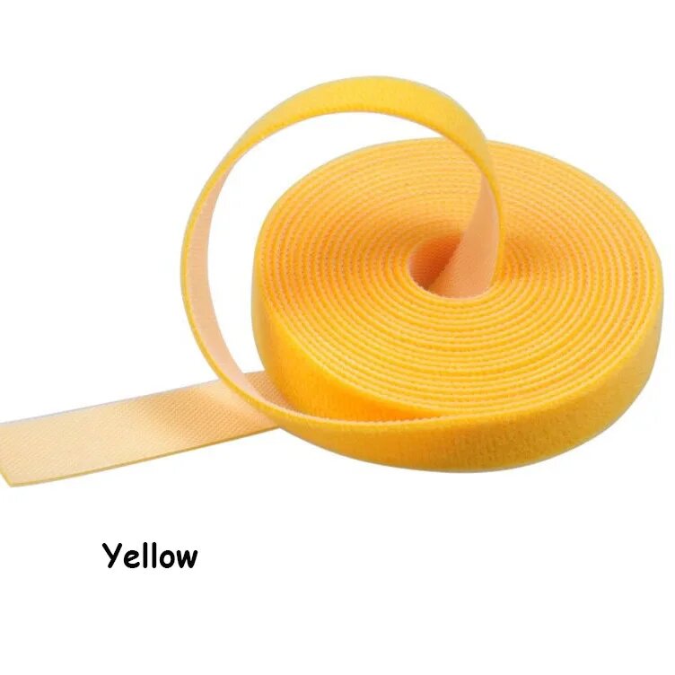 Многоразовая лента для крепления на липучке, нейлоновые ремни для Желтый, 25mm 5meters, Yellow