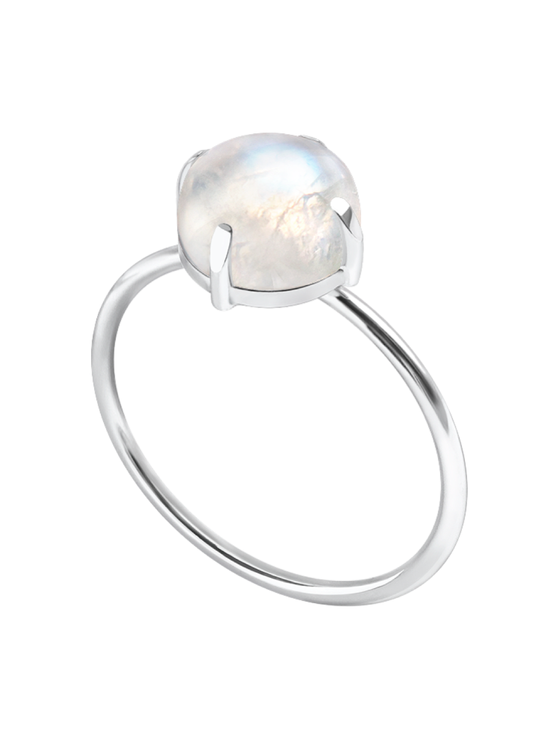 Кольцо, серебро, 925 проба, родирование, лунный камень