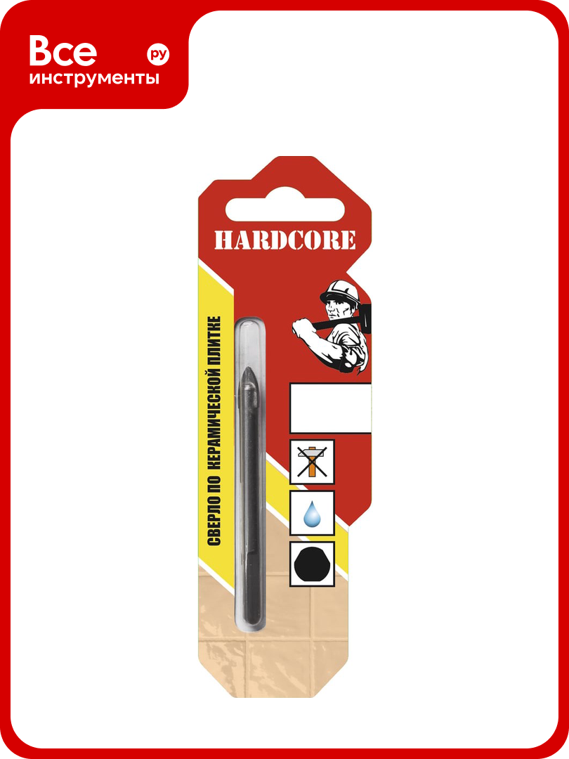 Сверло по керамической плитке 10 мм Hardcore 153010