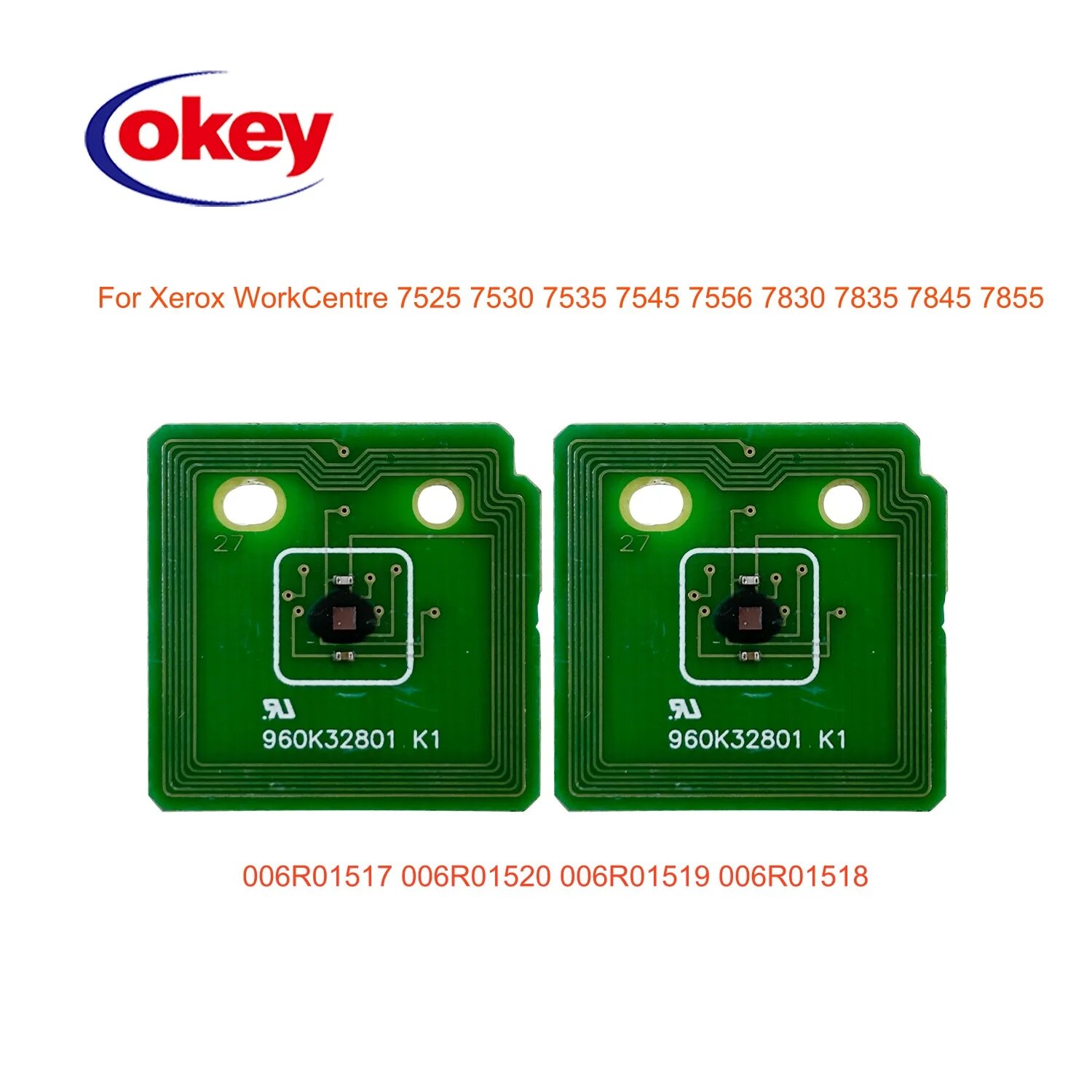 4 шт. WC7545 WC7845 WC7556 чип тонера для Xerox WorkCentre 7525 7530 7535 7545 7556 7830 7835 7845 7855 сброс чипа картриджа, 4pcs K 006R01517