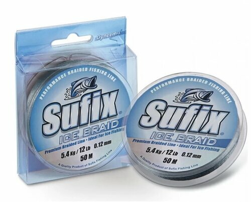 Шнур Sufix зимний Ice Braid серый 50м 0.08мм 3,7кг
