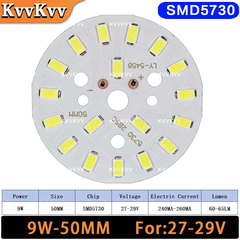 Светодиодный чип SMD5730 9W 27-29V 50MM