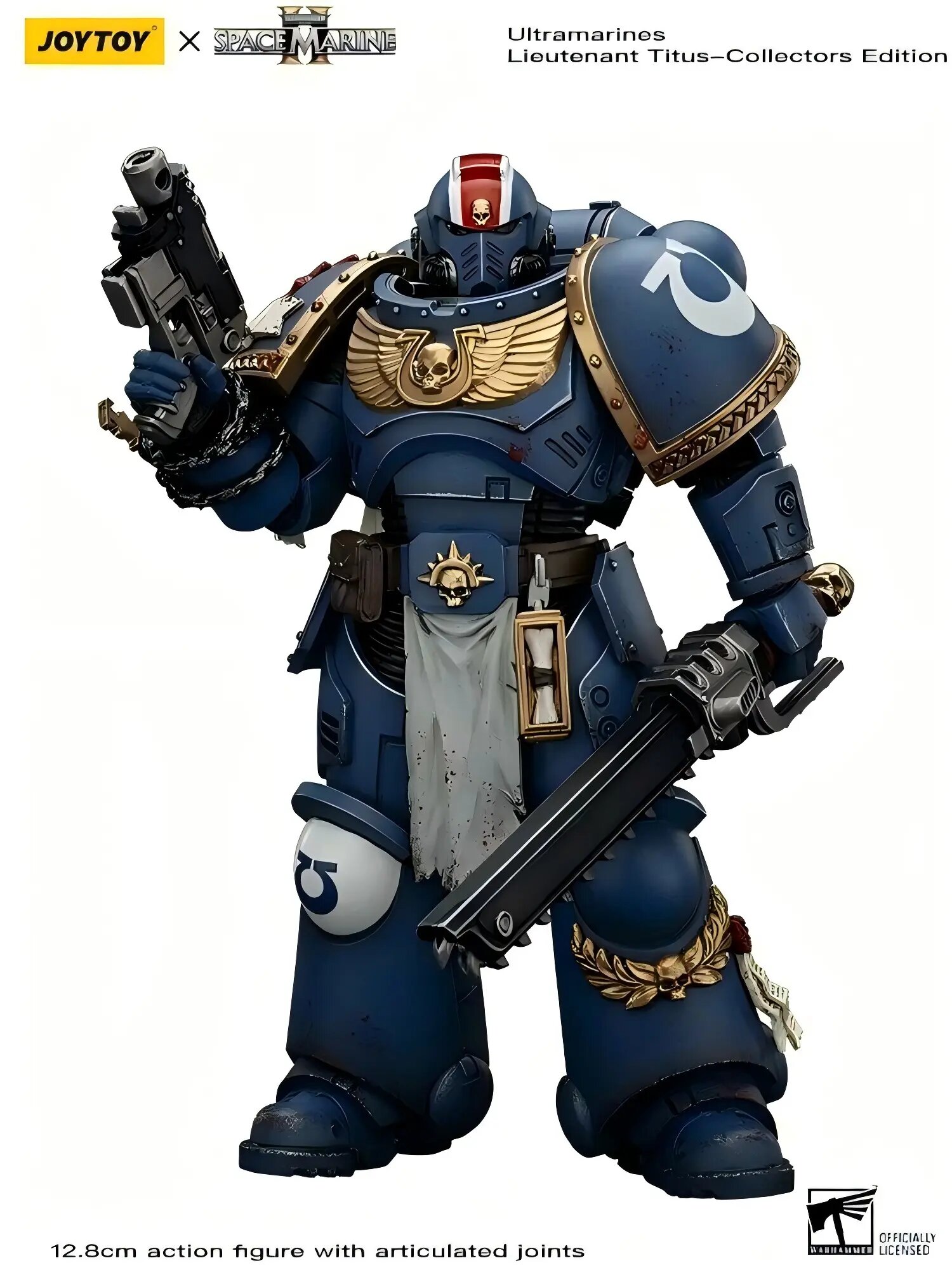JOYTOY Warhammer 40K 1/18 Space Marines 2 Ultramarines Lieutenant Titus-Collectors Edition Подвижная фигурка