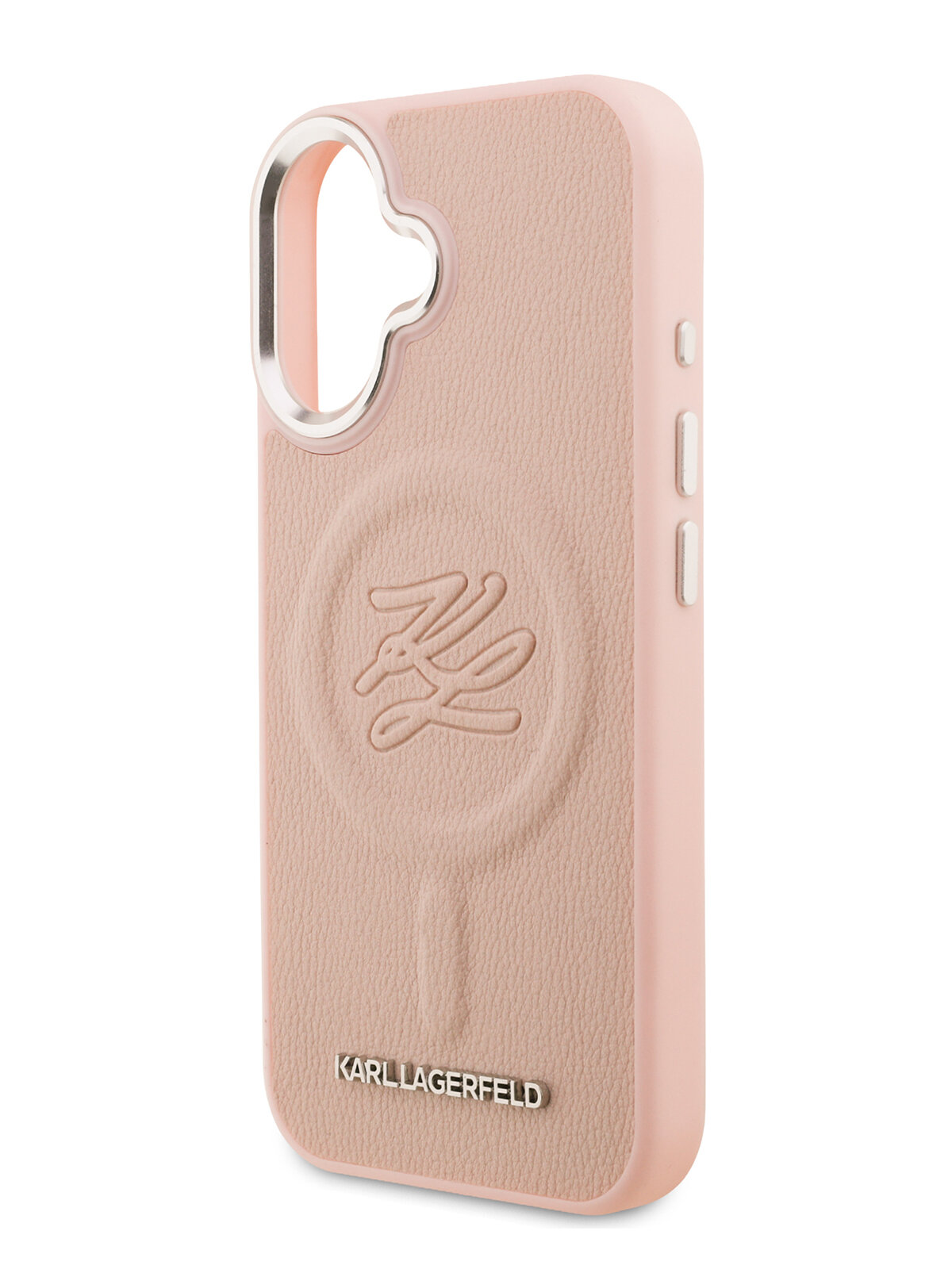 Чехол Karl Lagerfeld для iPhone 16 с магнитами MagSafe, из экокожи PU leather, розовый