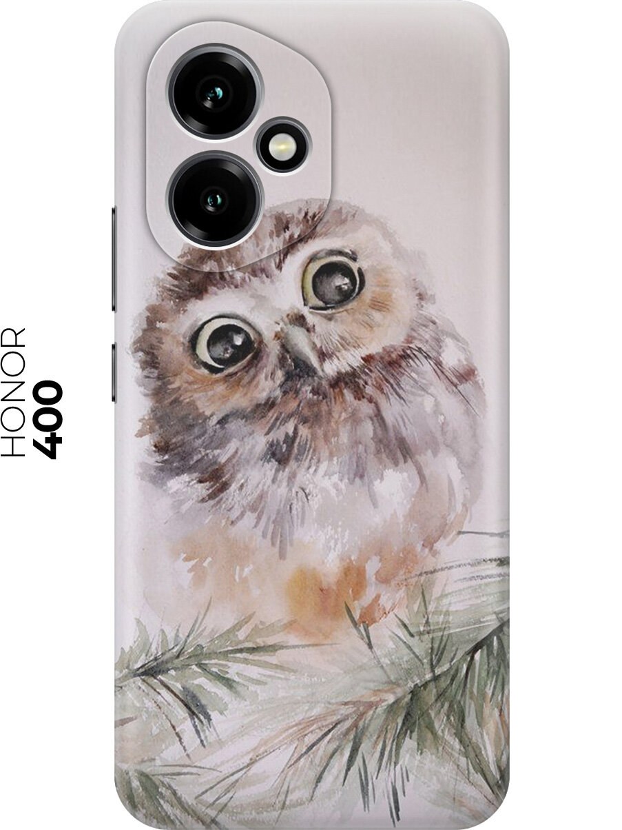 Силиконовый чехол на Honor 400 с принтом "Совенок"