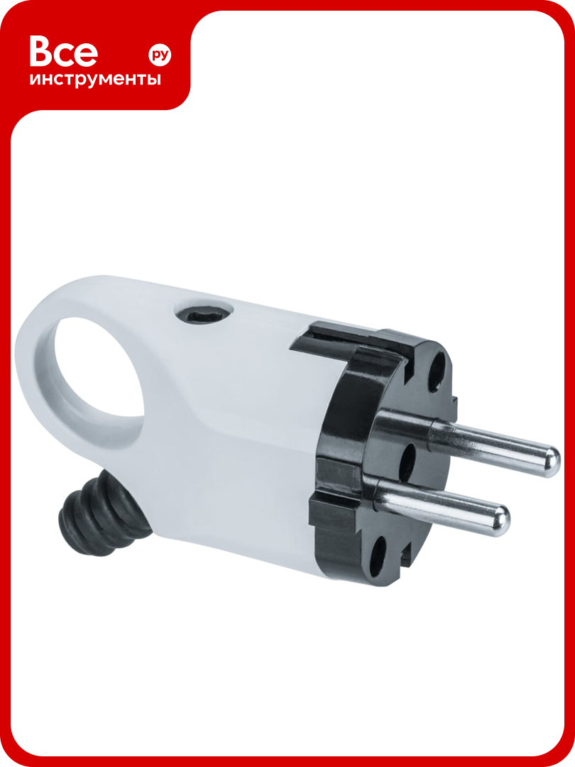 Вилка Navigator NCA-PL03-16A-E-WH, с заземлением, угловая, белая 61361