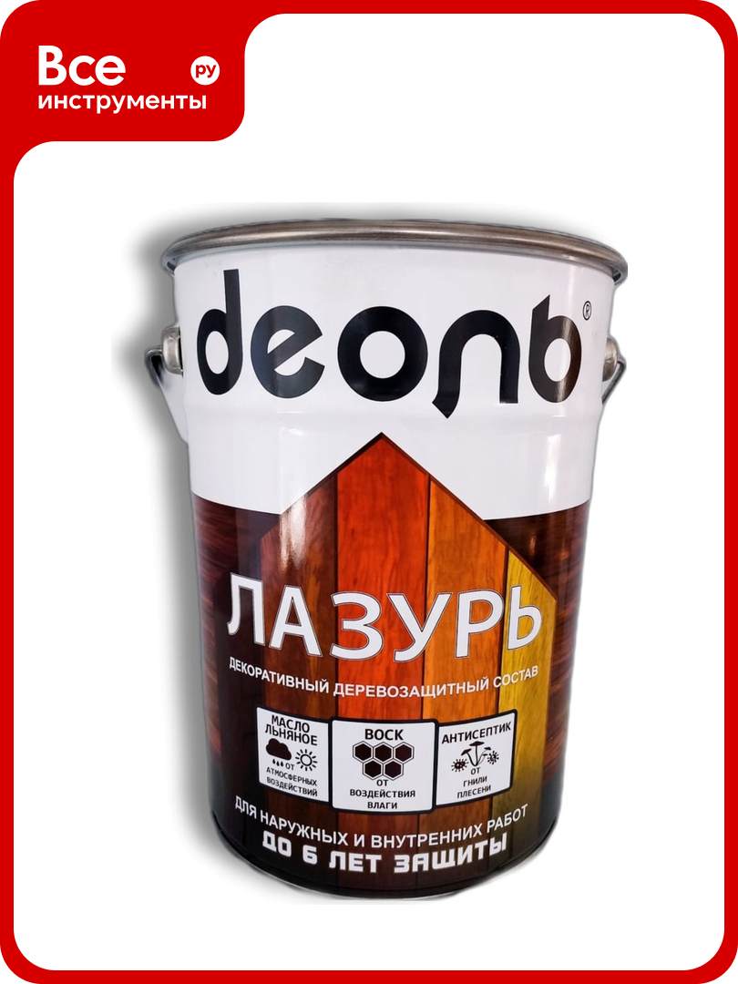 Лазурь декоративный деревозащитный состав Деоль орех полуглянцевый