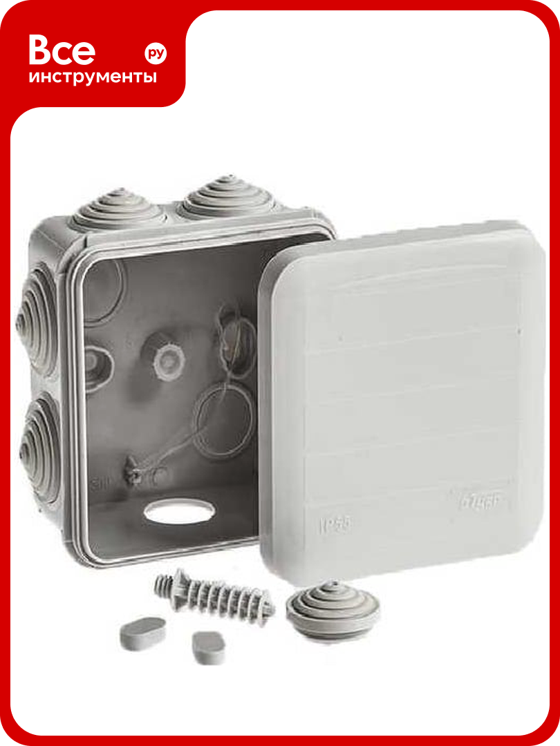 Распределительная коробка Рувинил Тусо для открытой проводки 85x85x50 мм для быстрого монтажа 67041