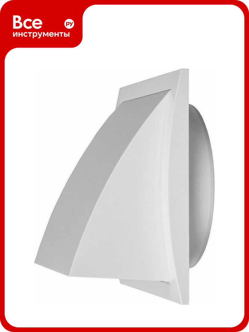 Выход стенной вытяжной с обратным клапаном (175x175 мм; с фланцем 100 мм) Эвент 175К100ФВ, белый