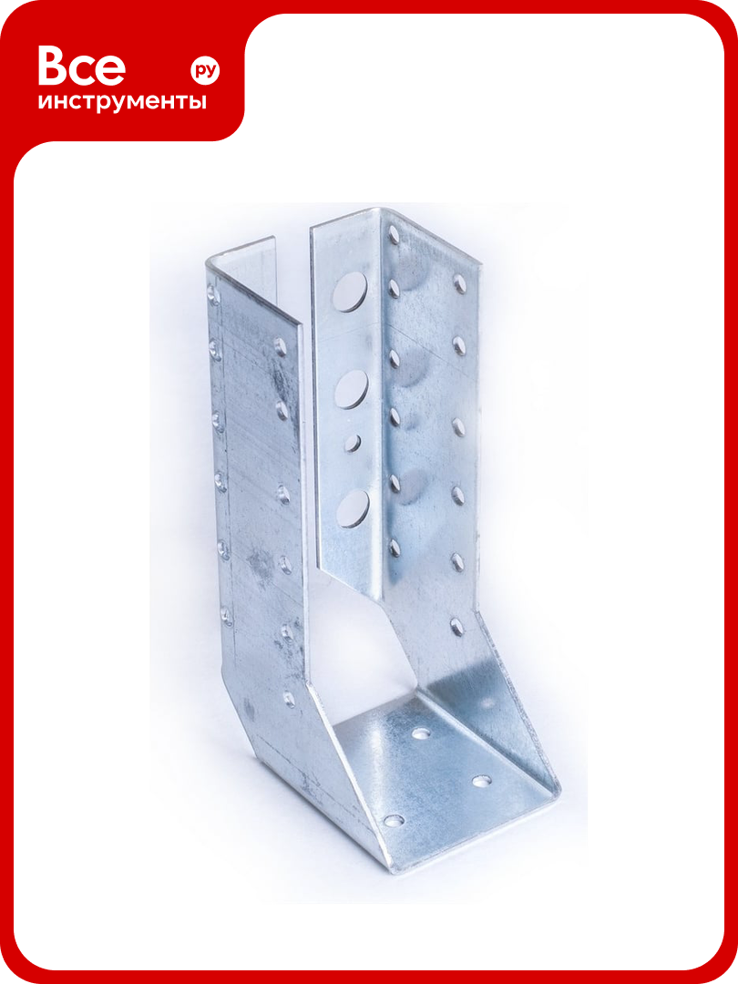 Закрытая опора бруса BILTI 50x107, Б-ОБ-50*107-Х437 из холодной стали с оцинкованным покрытием для крепления бруса