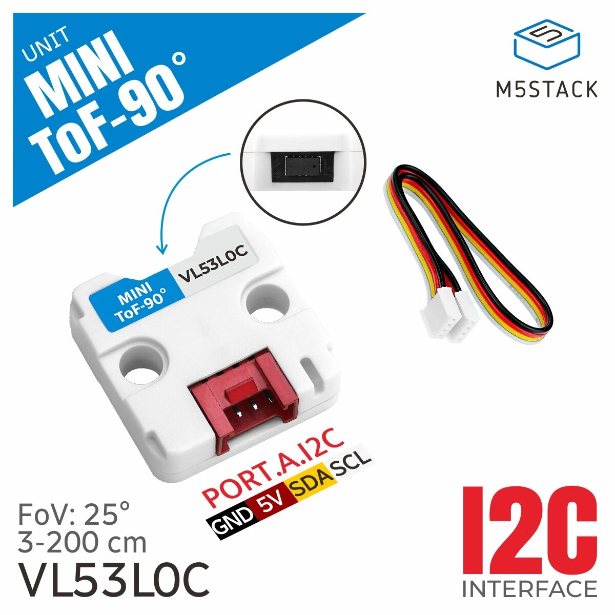 M5Stack Mini ToF Unit 90 Degree