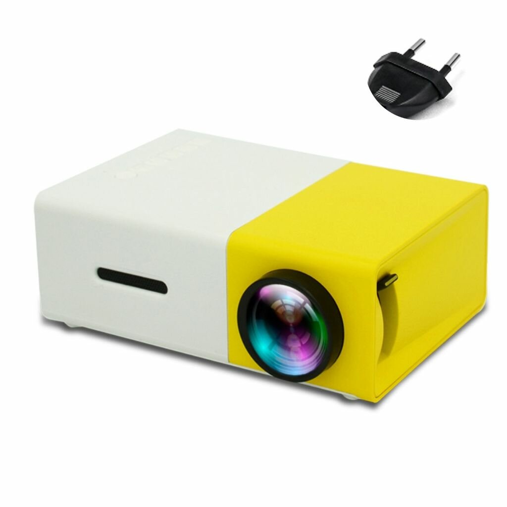 Мини-проектор YG300 mini HD 1080p-желтый и белый-Европейский стандарт