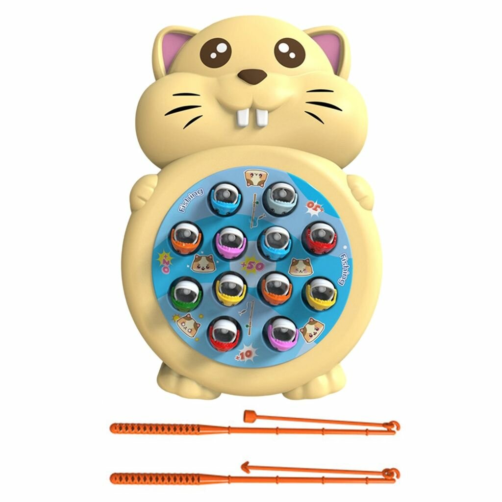 Развивающие игры+Детские рыболовные катушки, игрушки для рыбалки младенцев и маленьких детей-бежевый хомячок
