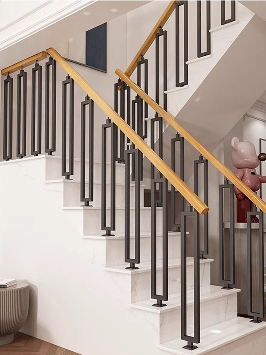 Современные кованые перила для лестницы и балкона, черные ограждения для террасы, лофта, дома (2/3 шт.)