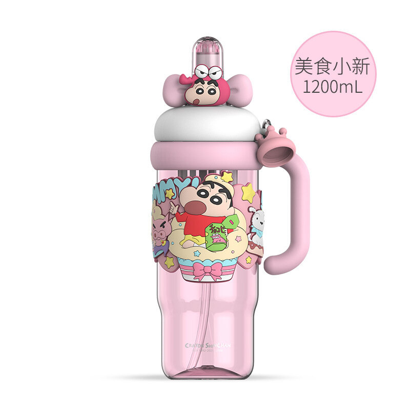 Crayon Shin-chan высококачественная чашка для воды большой емкости, устойчивая к высоким температурам, чайник с трубочкой для разделения воды и чая, симпатичная переносная чашка для льда