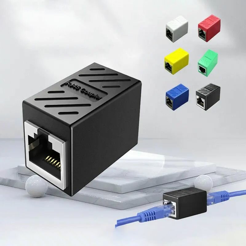 Разъем RJ45 "мама-мама" Ethernet-кабель Cat7/Cat6/5e, сетевой адаптер LAN, удлинитель, интернет-соединитель, удлинитель