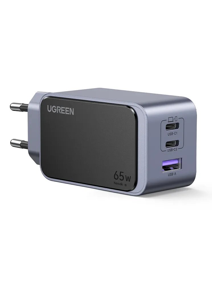 Зарядное устройство сетевое UGREEN X553 35042_ Nexode S 65W USB-A+2*USB-C GaN Tech Fast Charger EU, gray