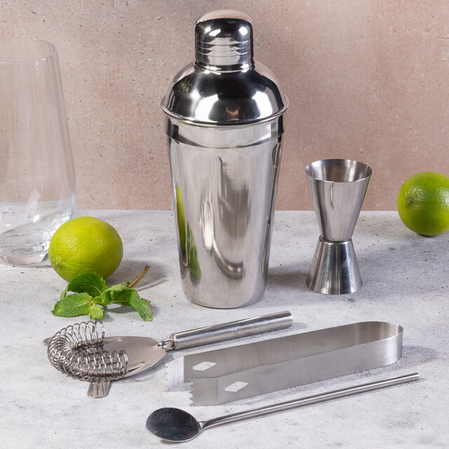 Набор для коктейлей Домашний Бармен серебряный, 5 предметов, Koopman, A12401450