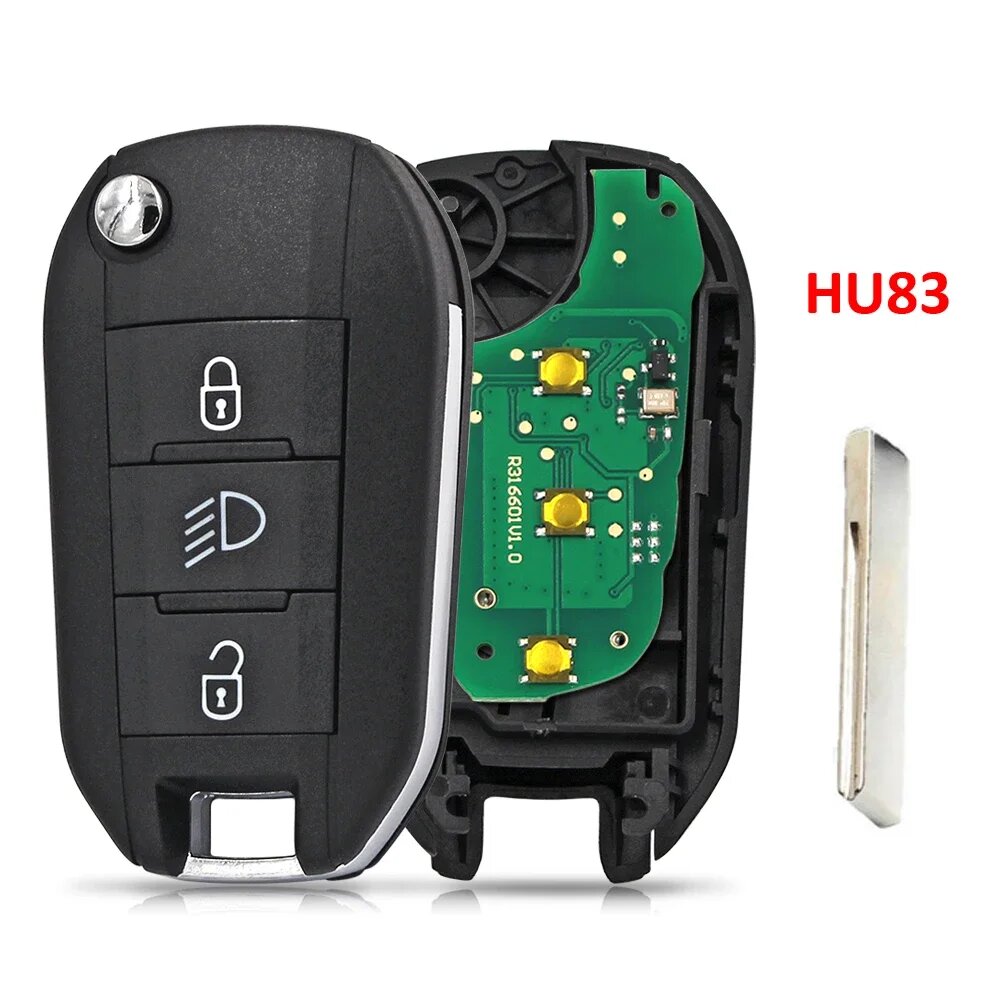 Ecusells дистанционный Автомобильный ключ 433 МГц 4A чип для Peugeot Partner 508 308 3008 Эксперт для Citroen Dispatch C3 C4 Cactus HU83 VA2 Blade Type B HU83 Blade, For Citroen