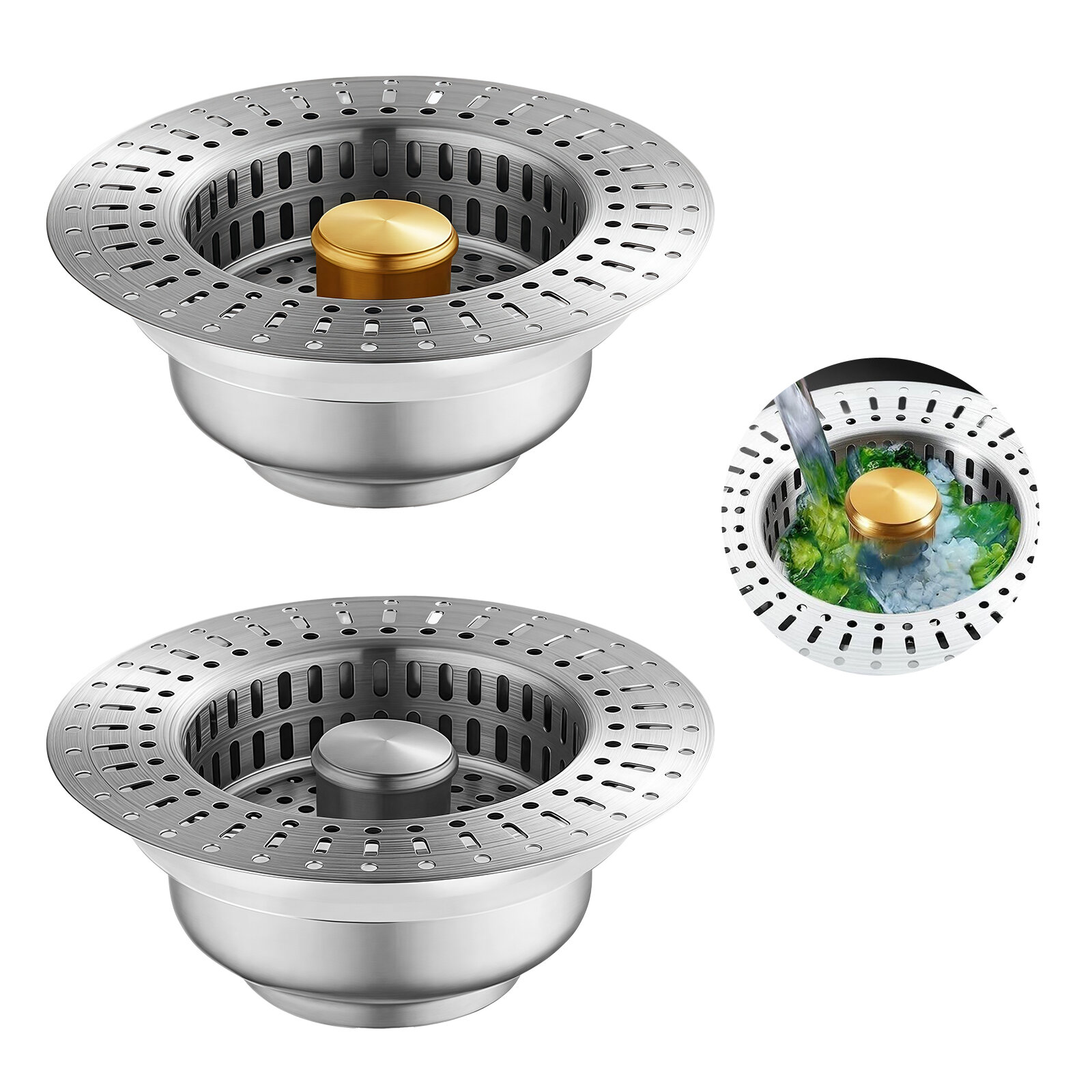 Сливная пробка для раковины Сетчатый фильтр из нержавеющей стали Пружинные сердечники