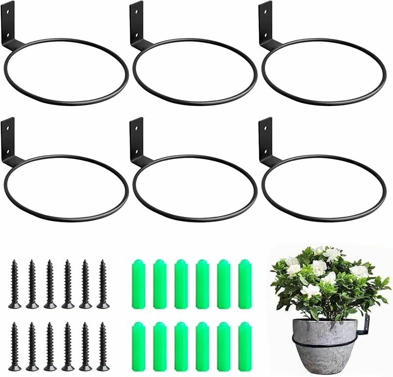 6 упаковок 6-дюймовых настенных держателей для растений