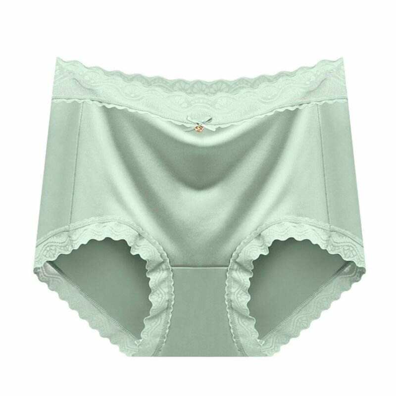 Женские сексуальные кружевные трусики с высокой талией, Зеленый - M
