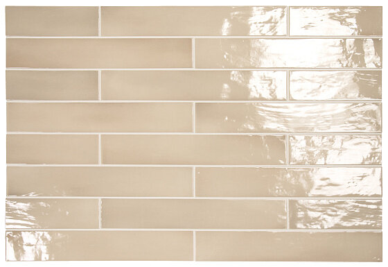 Плитка Equipe "Manacor Beige Argile", 26923 прямоугольная, , глянцевая, 6,5x40 см, уп 1 м2 (38шт.)