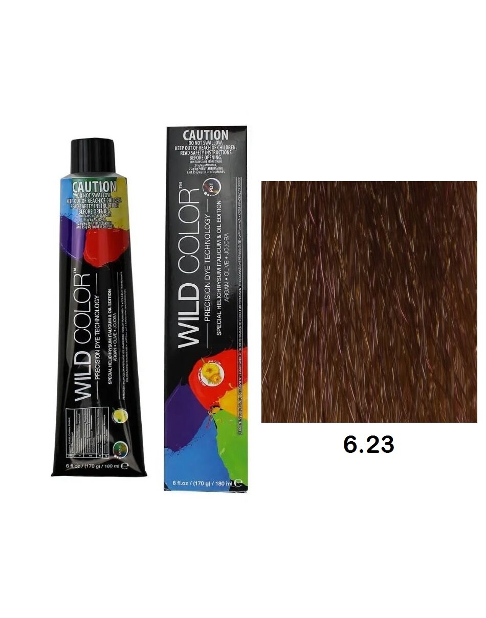 Wild Color Ammonia Free Sensitive краска для чувствительной кожи 180 мл - Wild Color Ammonia Free Sensitive 6.23 6T Темный блонд табачный