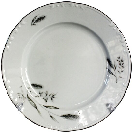 Тарелка десертная Thun 1794 "Констанция", декор "Серебряные колосья", 21 см. (КСТ0052)
