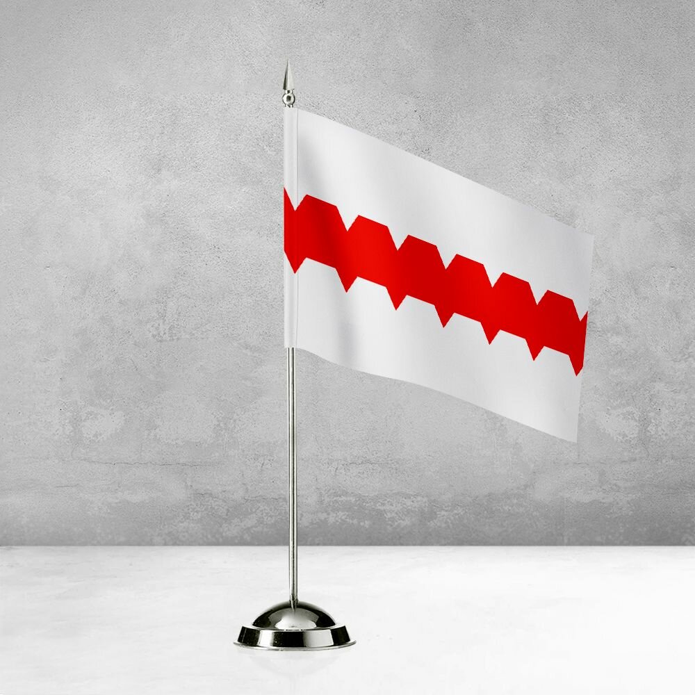 Настольный флаг Омска на пластиковой подставке под серебро