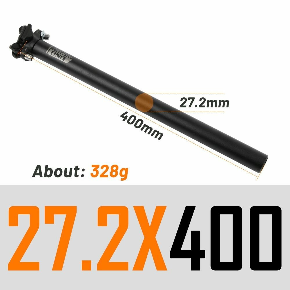 UNO Сверхлегкий подседельный штырь для велосипеда, алюминиевый MTB, подседельный штырь для шоссейного горного велосипеда 25,4 27,2 28,6 30,9 31,6 350 400 мм