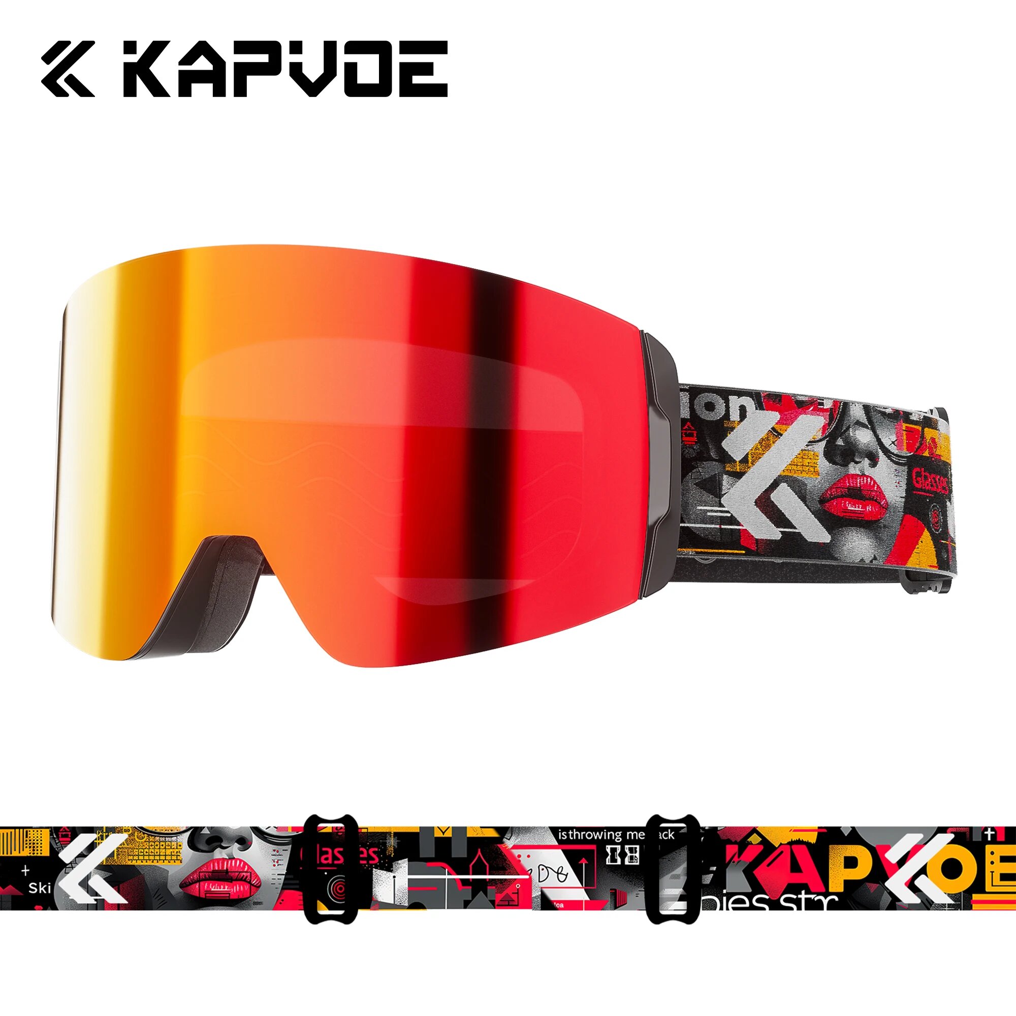 KAPVOE фотохромные лыжные очки красные Adult goggles-16