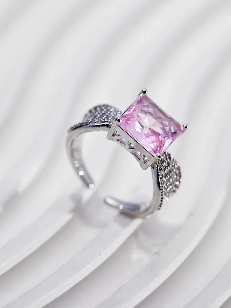 Кольцо, фианит, циркон, кристалл