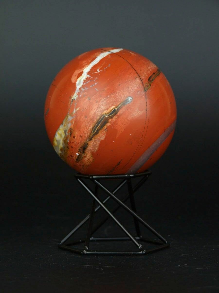 Красная Яшма камень натуральный - Шар на подставке 70 мм из Индии