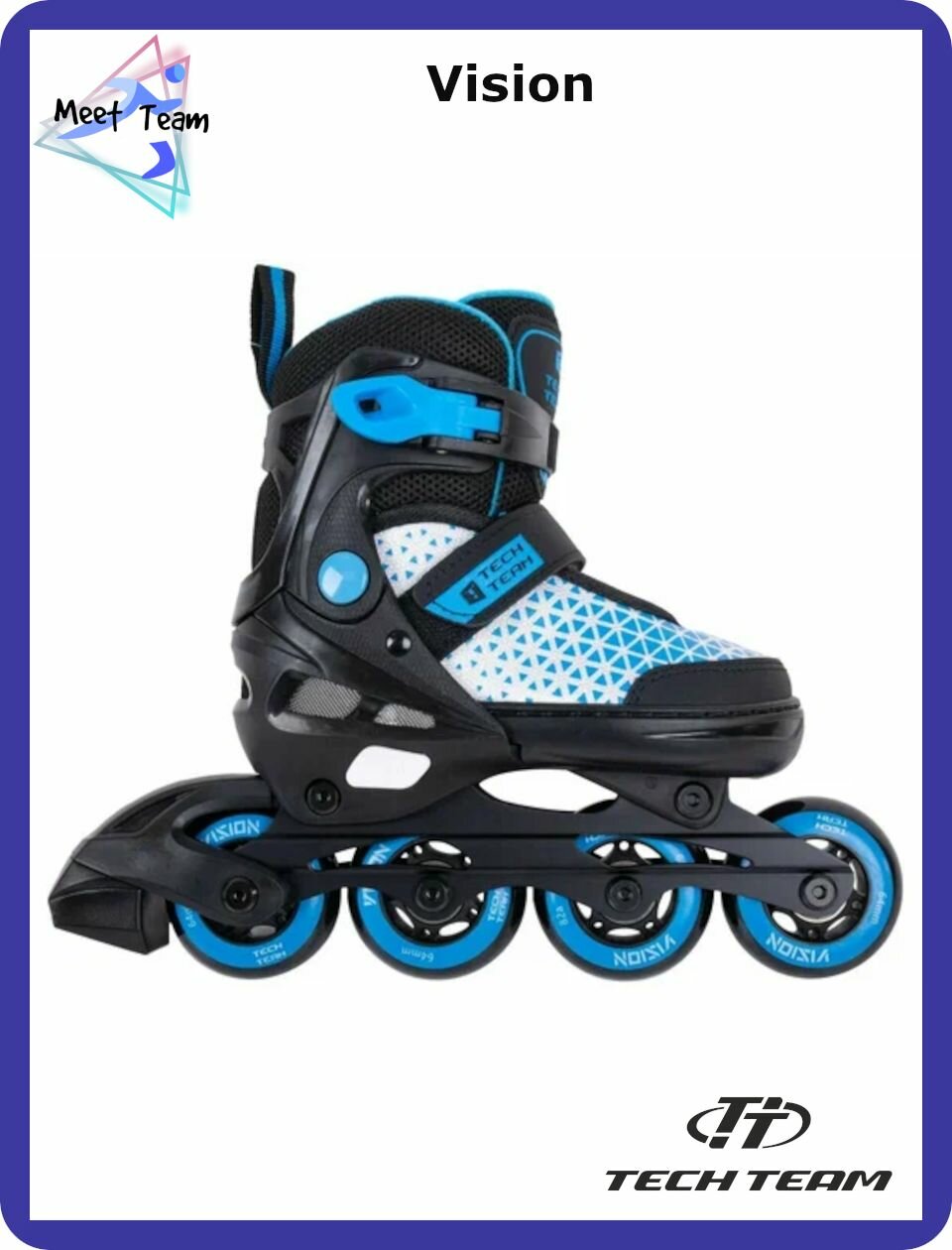 Коньки роликовые TECH TEAM Vision,30-33 / синий