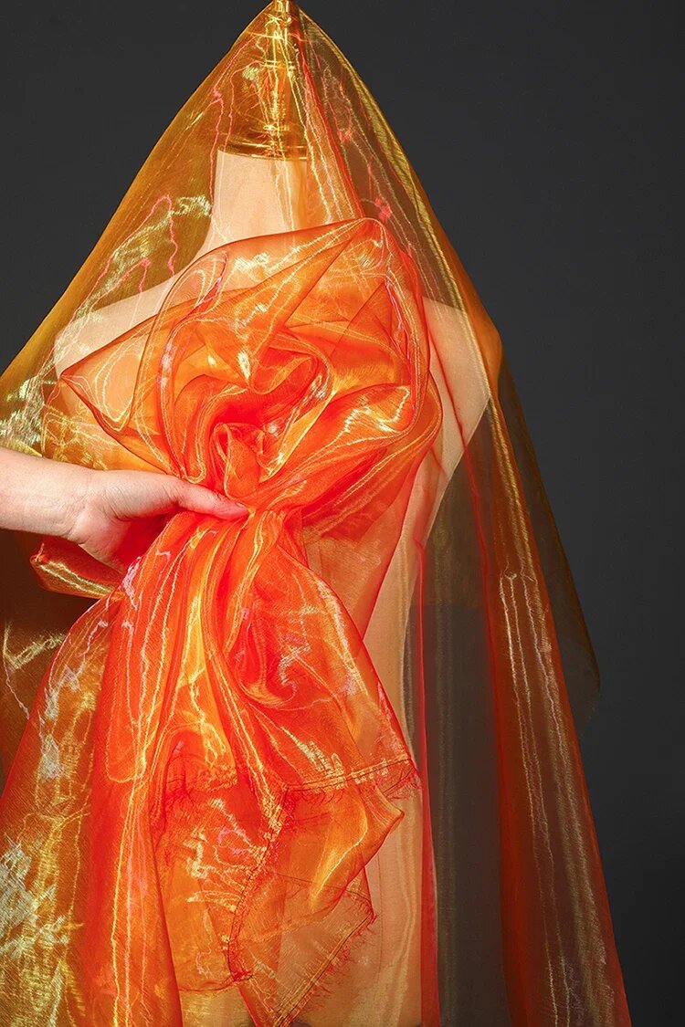 Градиентная красная органза 1,5 м x 1 м Оранжевый, amber