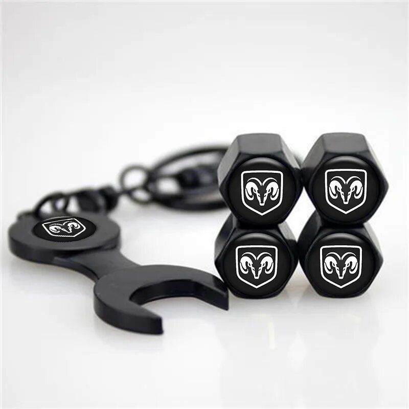4 шт. автомобильные значки Dodge, колпачок стержня клапана для Dodge Durango Charger Ram 4Pc-black